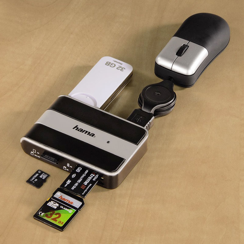 Hama Card Reader met USB 2.0-hub