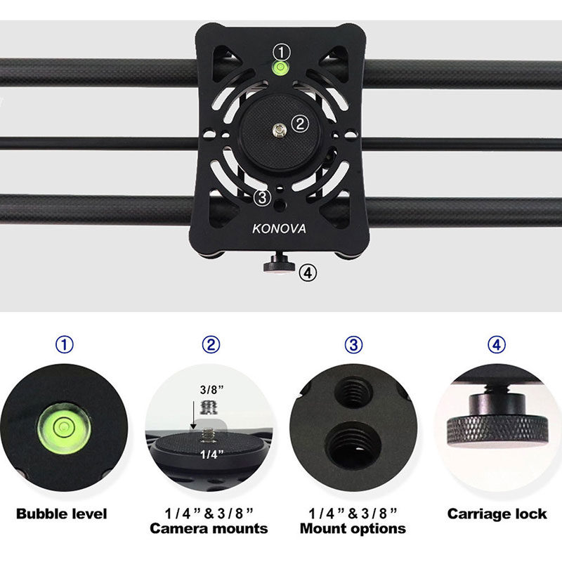 Konova P1 120cm KMS-S2 Motorized Carbon Slider | Cameranu