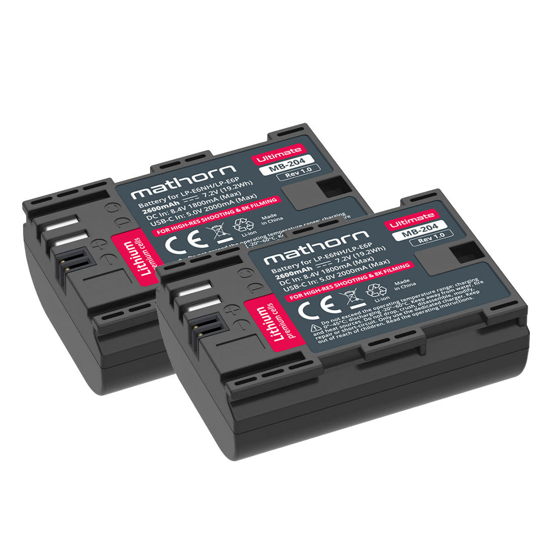 Mathorn MB-204 Ultimate accu (LP-E6NH) 2-pack | Cameranu